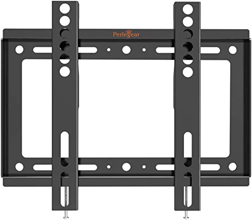 Perlegear Low Profile Fixed TV Wall Mount Bracket for Most 17-42 Inch LED LCD OLED Flat Curved Screen TVs, Ultra Slim and Space Saving TV Mount with Max VESA 200 x 200mm and 66 lbs, Fits 8 Inch Studs