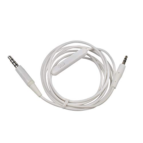 Replacement SoundTrue Headphone Audio Cable Inline Remote Volume & Mic Compatible with Bose SoundTrue Headset On-Ear 2/OE2/OE2i/QC25/QC35/Soundlink (White)