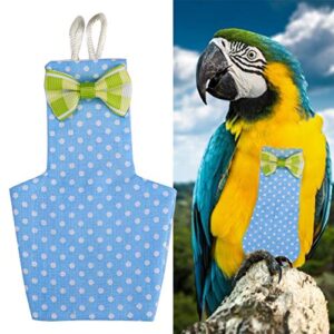 Birds Diaper, Reusable Parrots Pigeons Diaper Bowknots Costume Flight Nappy for Yellow Sided Conure Hahn's Macaw Psittacula Alexandri(Blue S)