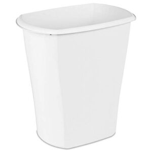 Sterilite 10538006 10 Gallon Ultra Plastic Wastebasket Trash Can for Home Bedrooms, Kitchens, or Office Spaces, White (12 Pack)