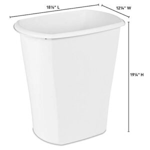 Sterilite 10538006 10 Gallon Ultra Plastic Wastebasket Trash Can for Home Bedrooms, Kitchens, or Office Spaces, White (12 Pack)