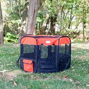 Armarkat Model PP002R-XL Portable Pet Playpen in Black and Red Combo, XL