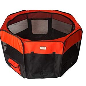 Armarkat Model PP002R-XL Portable Pet Playpen in Black and Red Combo, XL