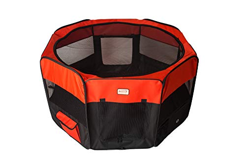 Armarkat Model PP002R-XL Portable Pet Playpen in Black and Red Combo, XL