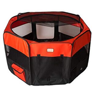 Armarkat Model PP002R-XL Portable Pet Playpen in Black and Red Combo, XL