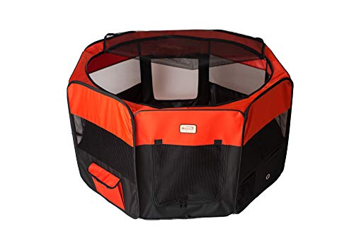 Armarkat Model PP002R-XL Portable Pet Playpen in Black and Red Combo, XL