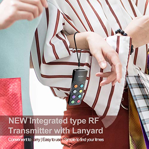 Key Finder with Lanyard for Remote & Up to 100ft Working Range, SIMJAR Wireless RF 90dB Item Locator Tracker Support Remote Control, 8 Receivers - Pet/Wallet/Phone/Glasses Box Tracker