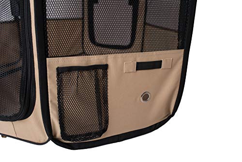 Armarkat Model PP001B-M Portable Pet Playpen in Blue and Beige Combo, Medium