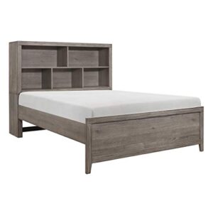 homelegance bookcase bed, queen, grayish brown