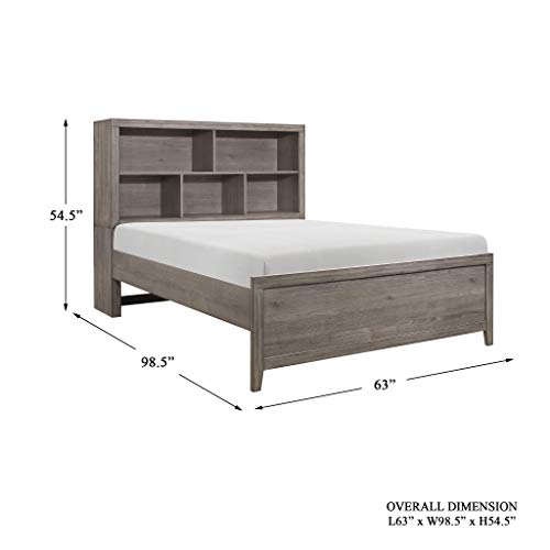 Homelegance Bookcase Bed, Queen, Grayish Brown