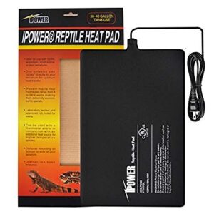 ipower 8 by 12-inch reptile heat mat under tank heater terrarium heating pad ideal for spider snake tarantula hermit crab turtle, black