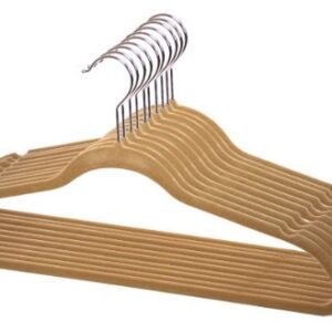 Home Basics Sturdy Velvet Non-Slip Hangers, 10-Pack (Camel)