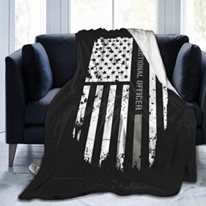 correctional officer flag ultra soft flannel fleece all season light weight living room/bedroom warm blanket