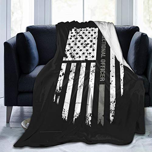 Correctional Officer Flag Ultra Soft Flannel Fleece All Season Light Weight Living Room/Bedroom Warm Blanket