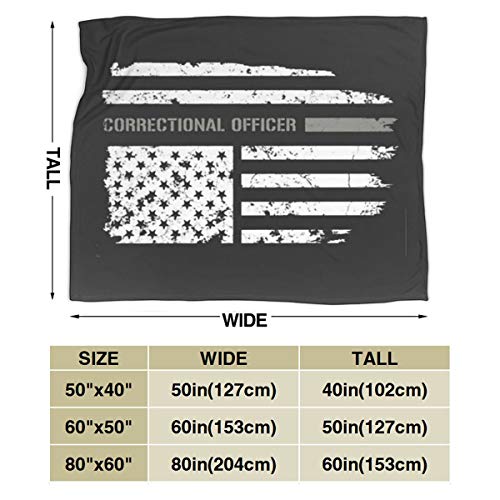 Correctional Officer Flag Ultra Soft Flannel Fleece All Season Light Weight Living Room/Bedroom Warm Blanket