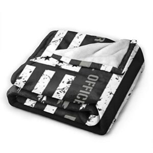 Correctional Officer Flag Ultra Soft Flannel Fleece All Season Light Weight Living Room/Bedroom Warm Blanket