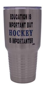 rogue river tactical funny hockey player 30 oz. travel tumbler mug cup w/lid education important gift idea