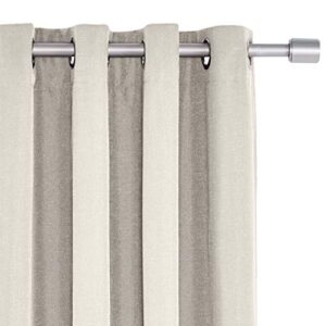 Amazon Basics 100% Blackout Textured Linen Window Panel with Grommets and Thermal Insulated, Noise Reducing Blackout Liner - 52" x 63", Ivory