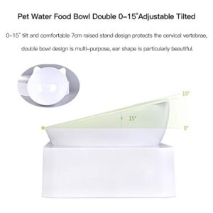 Marchul Cat Bowls, Cat Food Bowls, Cat Dog Tilted Water and Food Bowl Set, Raised Cat Bowl for Small or Medium Size Dogs Cats