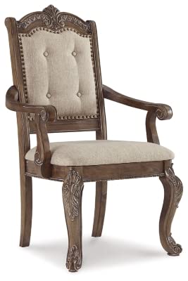 Signature Design by Ashley Charmond Antique Dining Room Chair, 2 Count, Brown