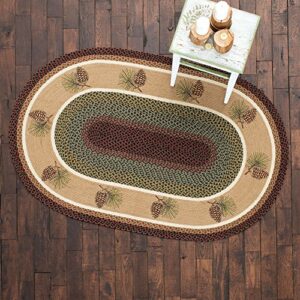 BLACK FOREST DECOR Pinecone Braided Rug - 2 x 4