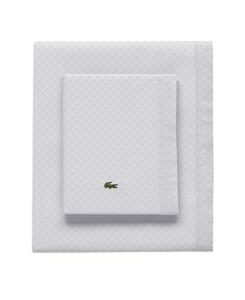 lacoste outline pique sheet set, king, light gray