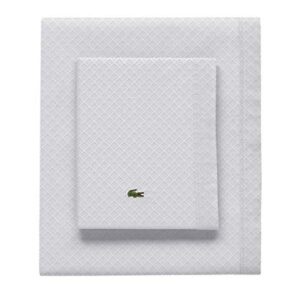 Lacoste Outline Pique Sheet Set, King, Light Gray