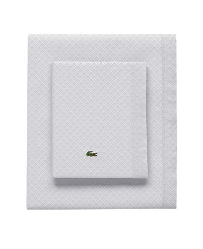 Lacoste Outline Pique Sheet Set, King, Light Gray