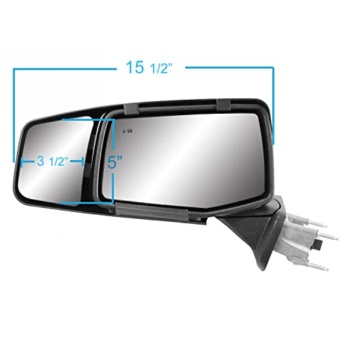 Snap & Zap Custom Fit Towing Mirror Pair for Chevy Silverado 1500, GMC Sierra 1500