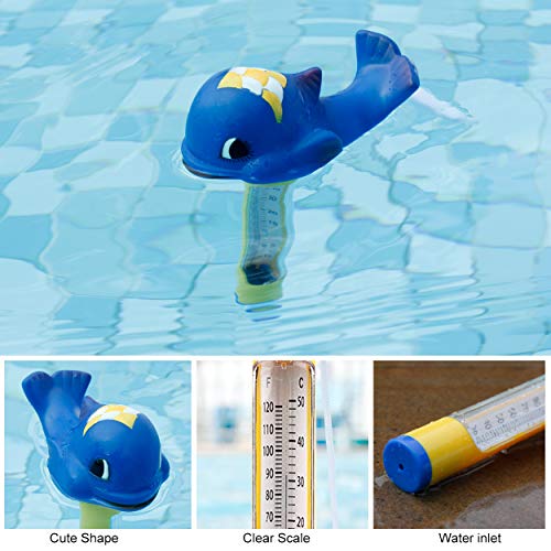 Blufree Pool Thermometer Floating, Shatter Resistant, Indoor Outdoor Thermometer Pond Water Thermometer for Swimming Pools, Spas, Hot Tubs, Aquariums & Pond