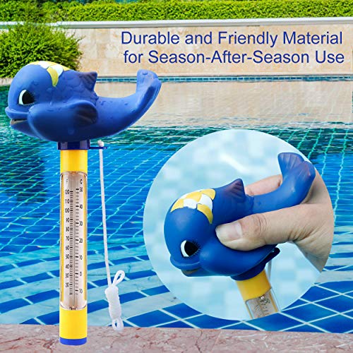 Blufree Pool Thermometer Floating, Shatter Resistant, Indoor Outdoor Thermometer Pond Water Thermometer for Swimming Pools, Spas, Hot Tubs, Aquariums & Pond