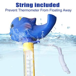 Blufree Pool Thermometer Floating, Shatter Resistant, Indoor Outdoor Thermometer Pond Water Thermometer for Swimming Pools, Spas, Hot Tubs, Aquariums & Pond