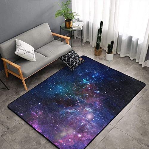 NiYoung Blue Purple Galaxy Kitchen Rug, Bedroom Living Room Kitchen Rug, Doormat Floor Mat Nursery Rugs, Kids Children Play Mat Bath Mat, Throw Rugs Runner Exercise Mat