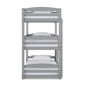 Dorel Living Sierra Triple Floor Wooden Bunk Bed in Gray - Set Up As Triple Bunk Bed/Bunk Bed/Daybed