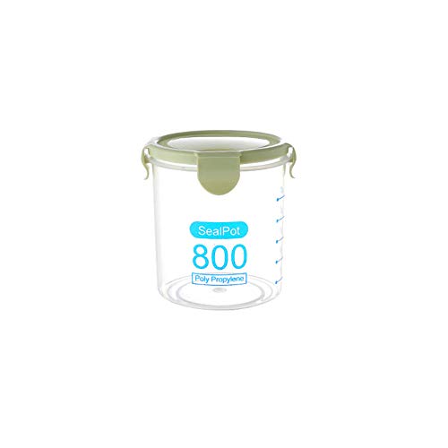 HongHong Airtight Food Storage Containers, BPA-Free Plastic,Easy Lock Lids, for Transparent Spices Bean Tea Grain Organization and Storage Green 600ml