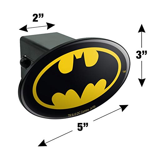 Batman Classic Bat Shield Logo Oval Tow Trailer Hitch Cover Plug Insert