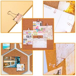 Push Pins Binder Clips Paper Clips Map Tacks Sets, 5 Styles 396 Pcs Rose Gold Pack for Office, School and Home Supplies (Pin and Clips)