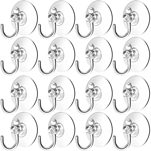 Mudder 24 Pieces Suction Cup Light Suction Cup Wall Hooks Hangers Light Suction Cup Clips for Christmas Wreath String Lights Xmas Decoration (45 mm, Plastic Hook)