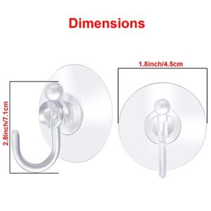 Mudder 24 Pieces Suction Cup Light Suction Cup Wall Hooks Hangers Light Suction Cup Clips for Christmas Wreath String Lights Xmas Decoration (45 mm, Plastic Hook)