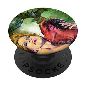 flying bat red devil satan vampire girl sexy blonde pinup popsockets swappable popgrip