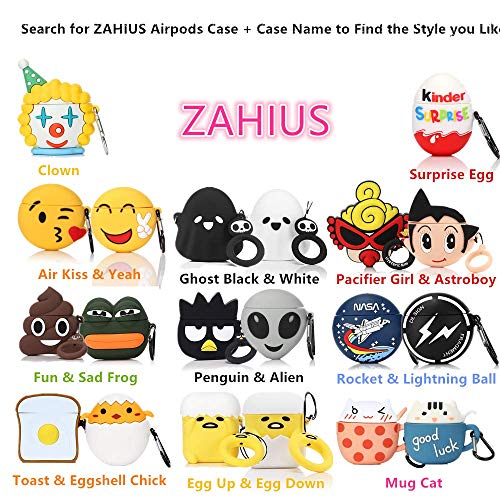 ZAHIUS Airpods Silicone Case Cool Cover Compatible for Apple Airpods 1&2 [Cartoon Series][Designed for Kids Girl and Boys](2Pack Minnie/Mickey)