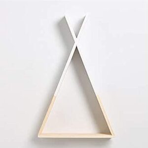 nacnic white nordic style wall shelf. triangle wooden shelf. triangular wooden shelf storage. median