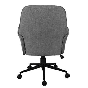 Techni Mobili Executive Modern Upholstered Tufted Office Chair with Arms, Regular, Grey