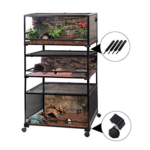 REPTI ZOO Reptile Terrarium Stackers Post Only for RK Knock-Down Glass Terrariums