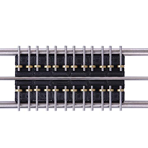 Yamix 1:87 Ho Scale Model Train Accessories Treadmill Track Bearing Track Roller Test Stand Test Bench Test Track with Connecting Line, 50cm and 6 Trolleys