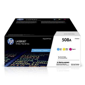 original hp 508a cyan, magenta, yellow toner cartridges (3-pack) | works with hp color laserjet enterprise m552, m553, hp color laserjet enterprise mfp m577 series | cf360am