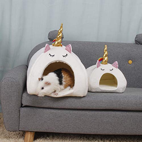 POPETPOP Guinea Pig House Cartoon Pet House Soft-Warm Hamster House Funny Rabbit House for Guinea Pig Hamster Rabbit Small Animal