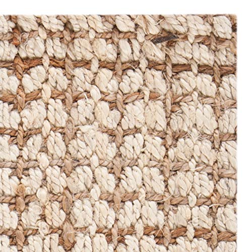 SAFAVIEH Natural Fiber Collection 6' x 9' Ivory NF186A Handmade Boho Farmhouse Woven Jute Area Rug