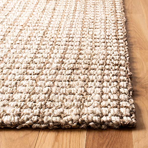 SAFAVIEH Natural Fiber Collection 6' x 9' Ivory NF186A Handmade Boho Farmhouse Woven Jute Area Rug