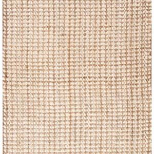 SAFAVIEH Natural Fiber Collection 6' x 9' Ivory NF186A Handmade Boho Farmhouse Woven Jute Area Rug